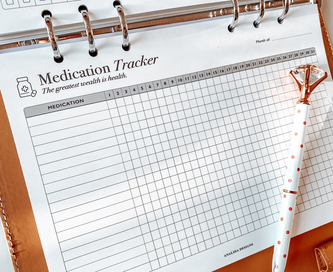 A6 Medication Chart Printable Medication Tracker Medical - Etsy