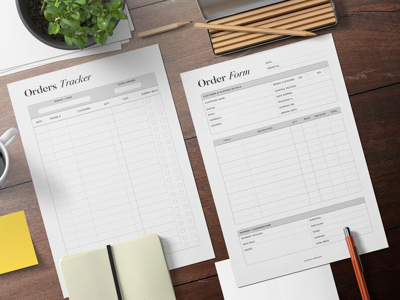 Small Business Planner Printable Sales Log Order Form | Etsy
