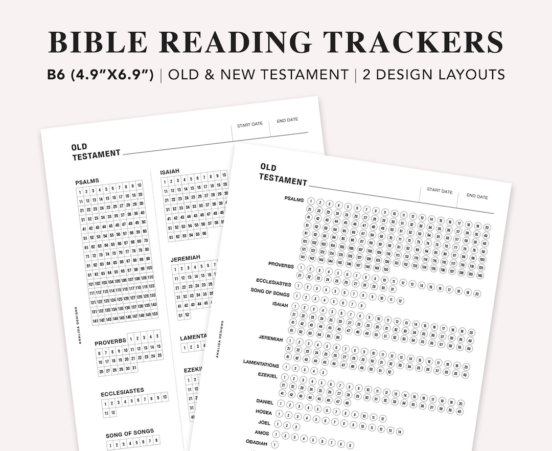 B6 Bible Reading Log: Old & New Testament Trackers (printable PDF) - Etsy