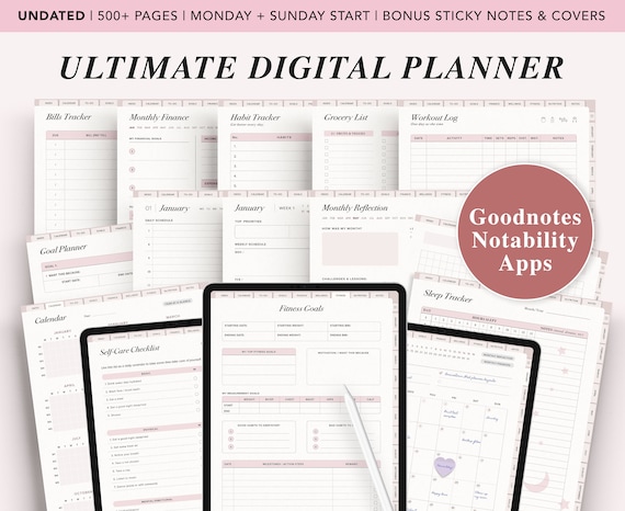 Goodnotes Undated Digital Planner Ipad Planner Digital | Etsy