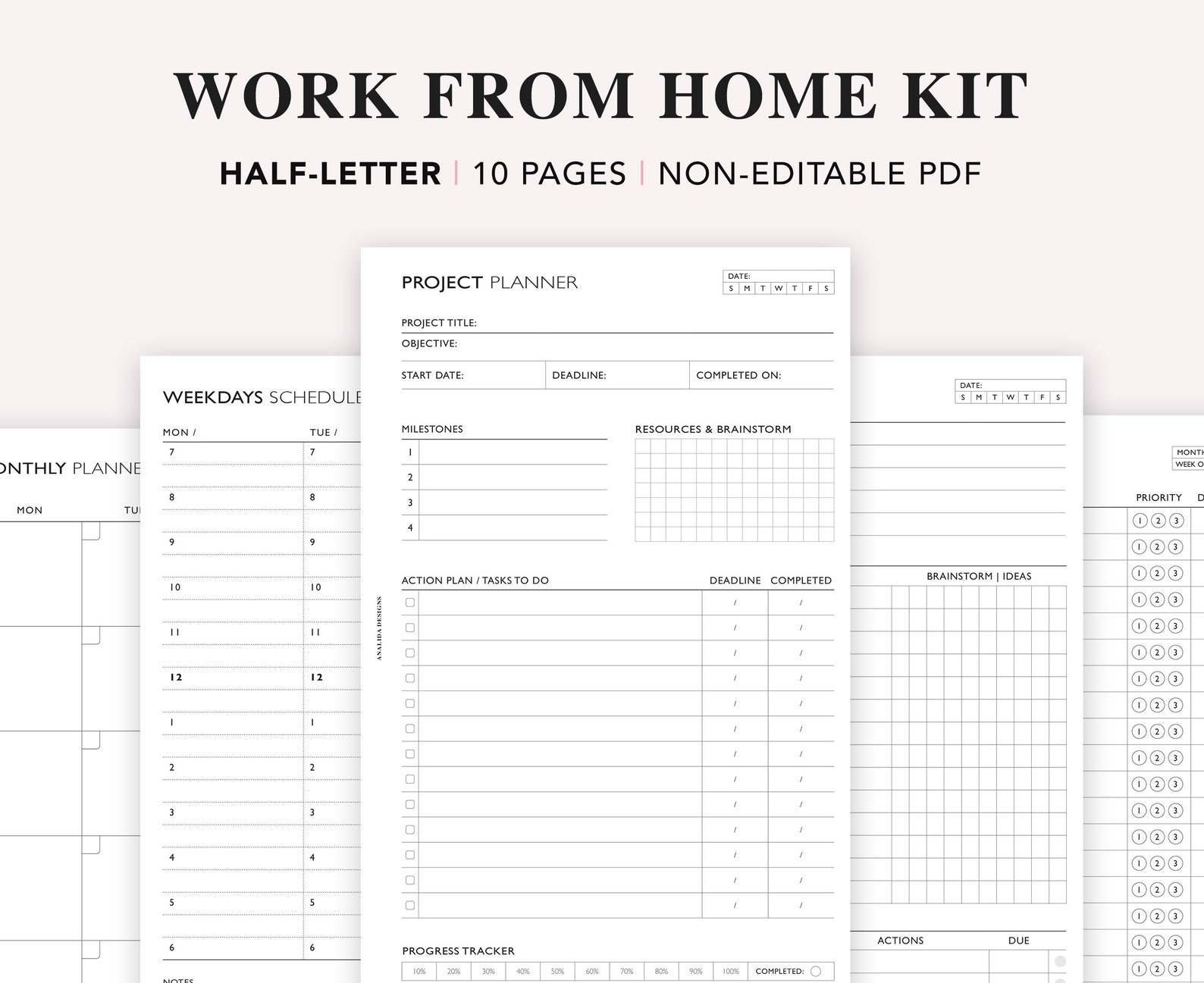 HALF LETTER Printable Work From Home Printable Business - Etsy