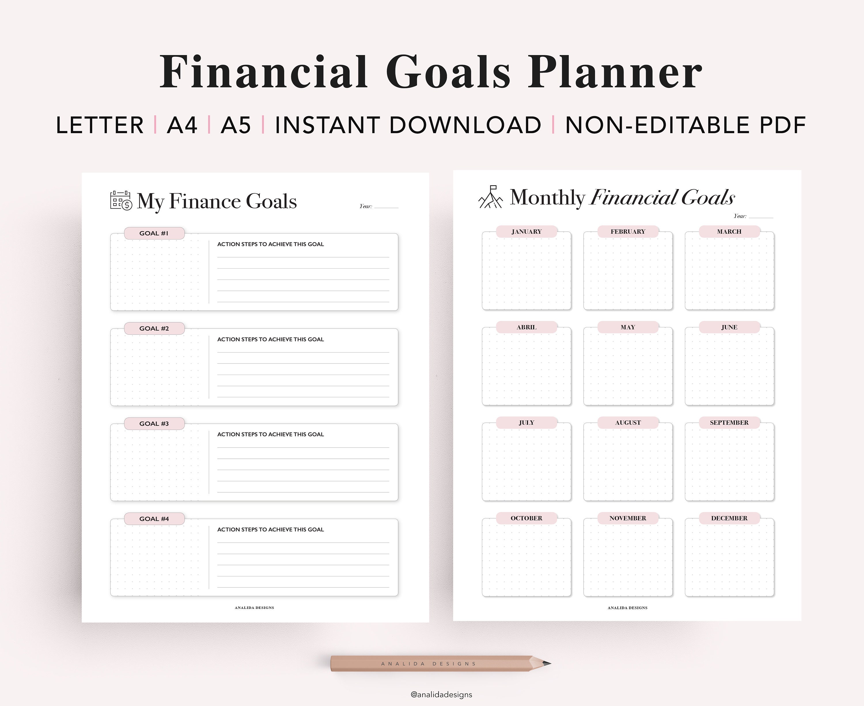 Financial Planner Bundle: Savings, Budget, Debt Tracker (A5, A4, Letter ...
