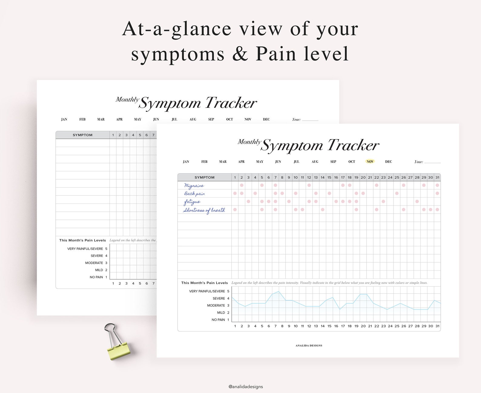 Symptom Tracker, Printable Medical Planner, Pain Tracker, Symptoms ...