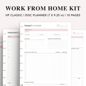 Work From Home Printable, Happy Planner Insert, Time Management Planner ...