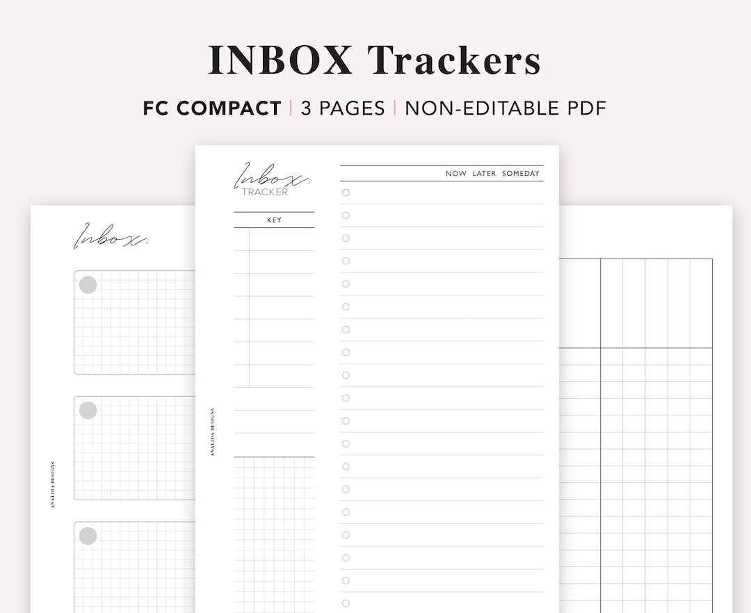 FC Compact Size Inbox Planner Inserts, Inbox Tracker, Inbox System, to Do List Template, to Do ...