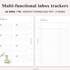 A6 Printable Inbox Planner Inserts, Inbox Tracker, Inbox System, to Do ...