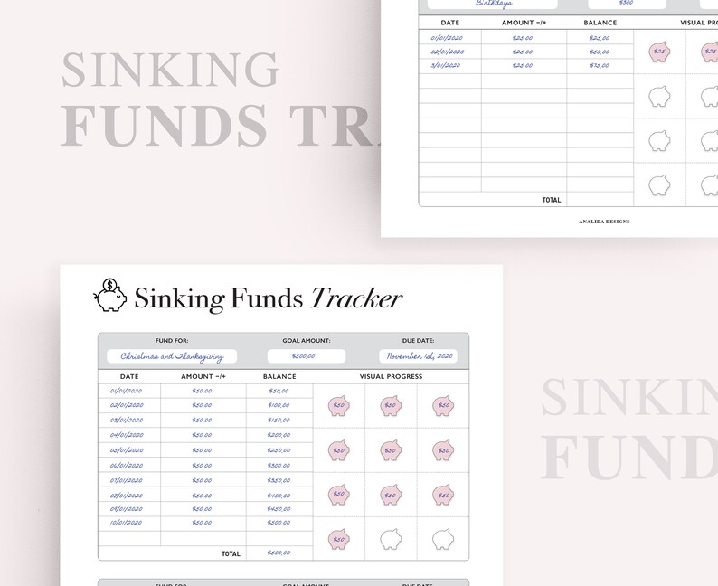 Sinking Funds Tracker Printable: Happy Planner Insert (PDF) - Etsy