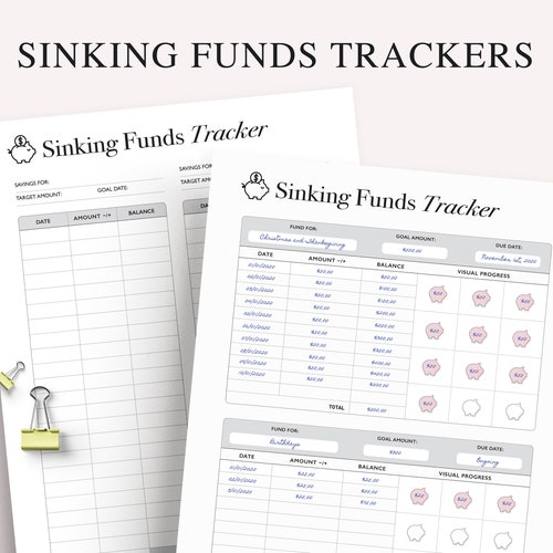 Sinking Funds Tracker Printable Savings Planner Monthly - Etsy