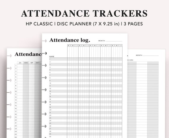 Homeschool Attendance Record Log Tracker Happy Planner | Etsy