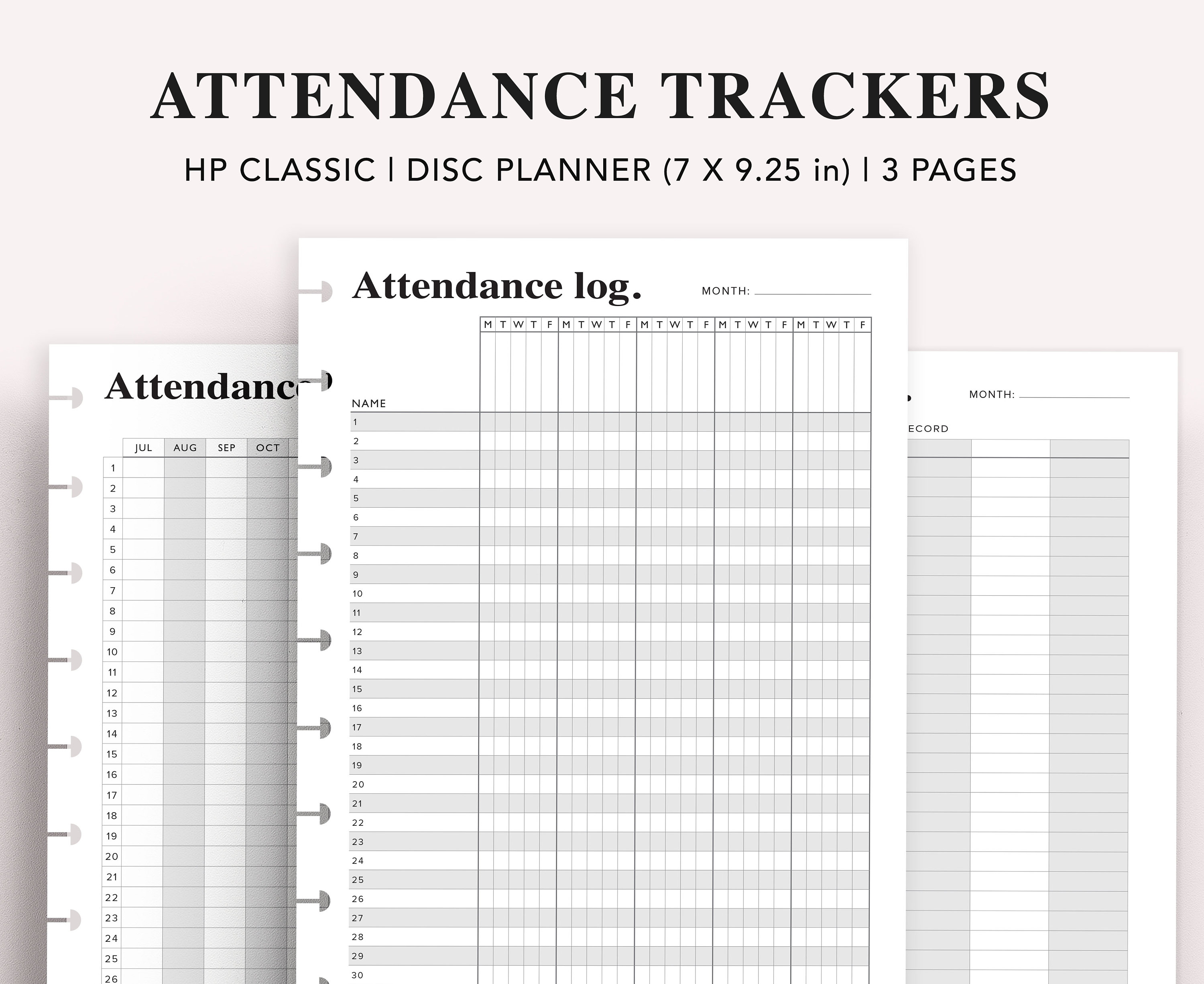 Homeschool Attendance Record Log Tracker Happy Planner | Etsy