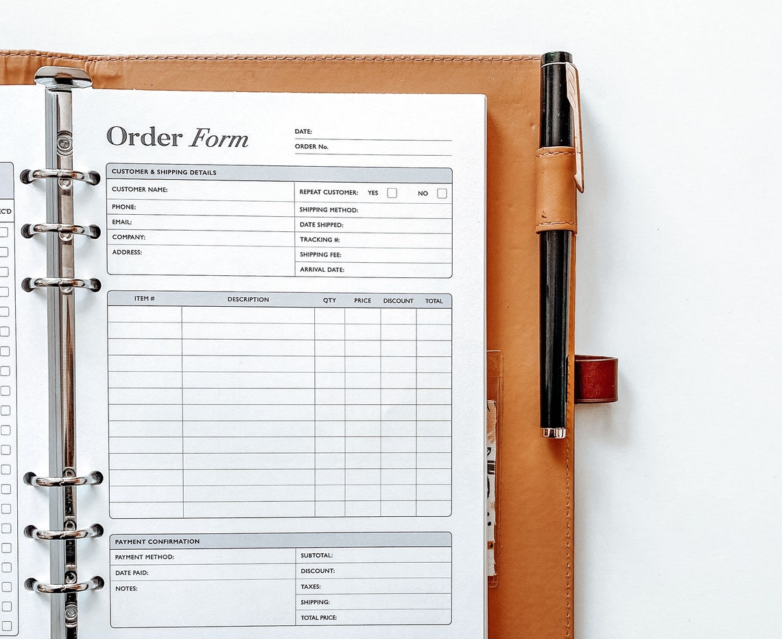 Small Business Planner Printable Sales Log Order Form | Etsy