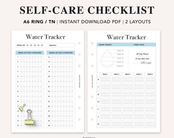 Water Tracker, 30 Day Water Challenge Printable, Water Intake Template ...