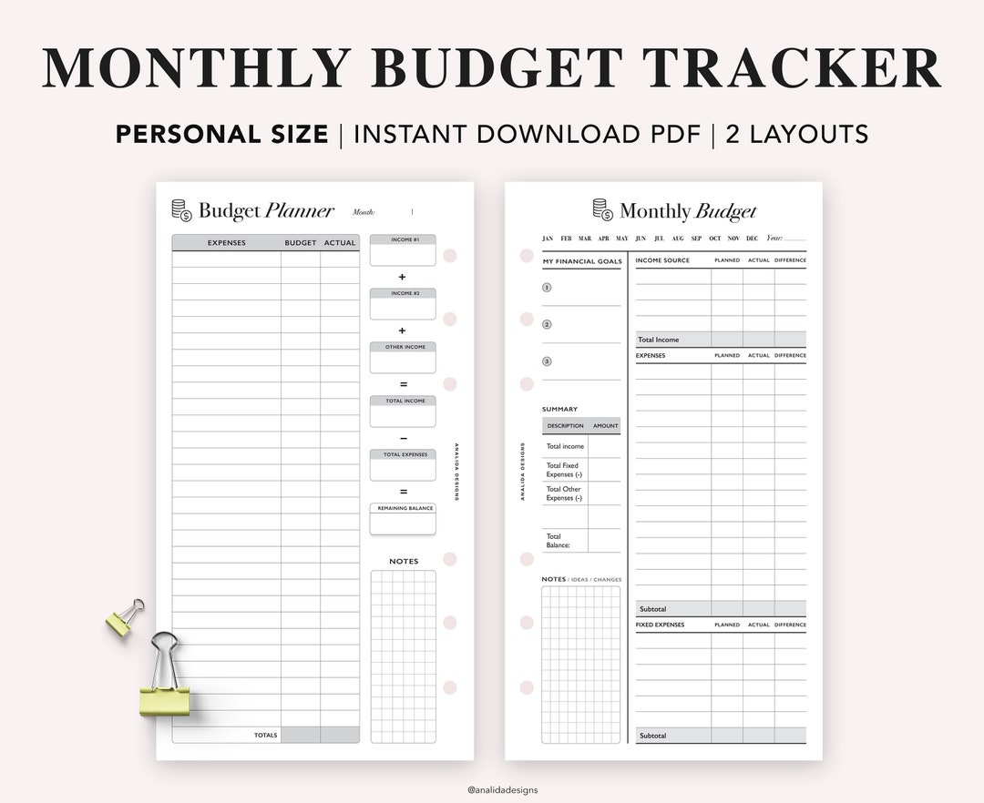 PERSONAL Budget Planner Printable, Savings Tracker, Expense Tracker ...