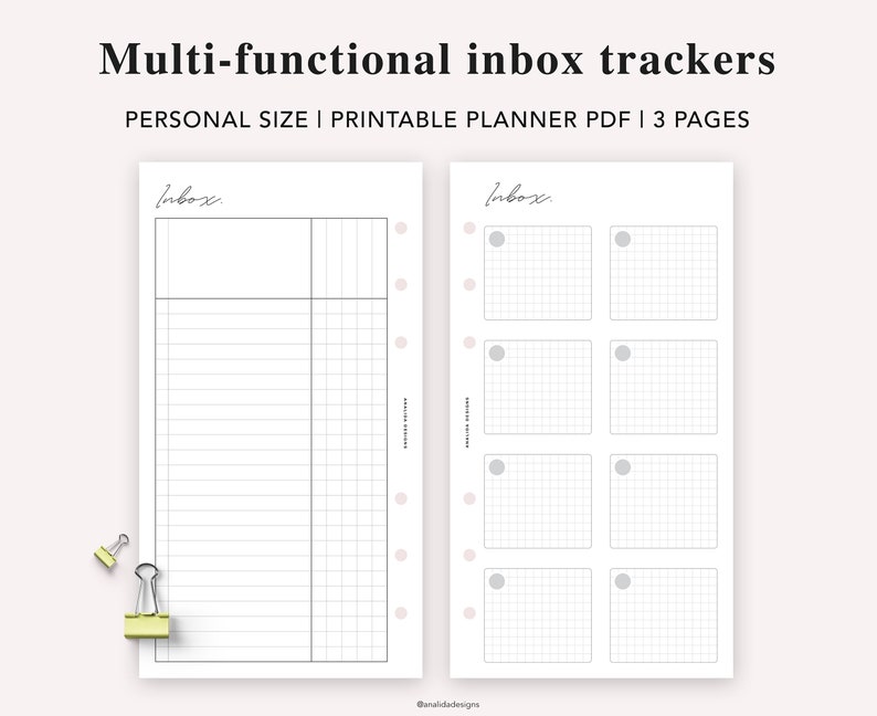 PERSONAL Inbox Planner Inserts Inbox Tracker Inbox System - Etsy