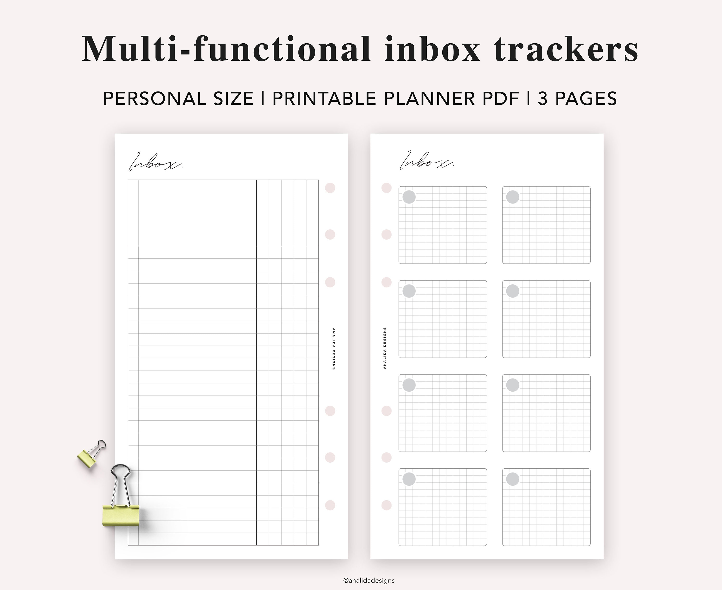 PERSONAL Inbox Planner Inserts Inbox Tracker Inbox System - Etsy
