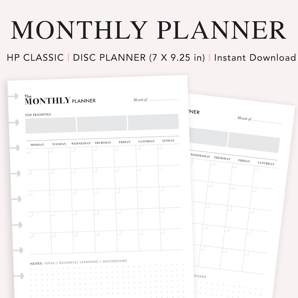 Printable Monthly Calender Insert Happy Planner - Etsy