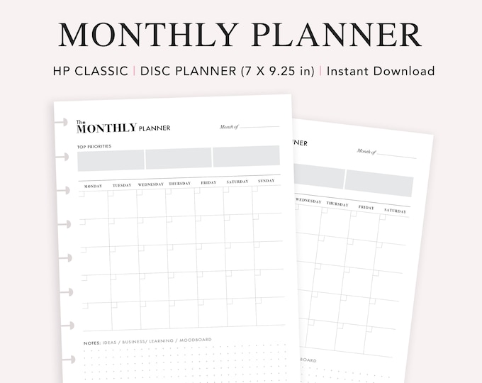 Large Kraft Monthly Planner Sheets - Start Any Month - Etsy Canada