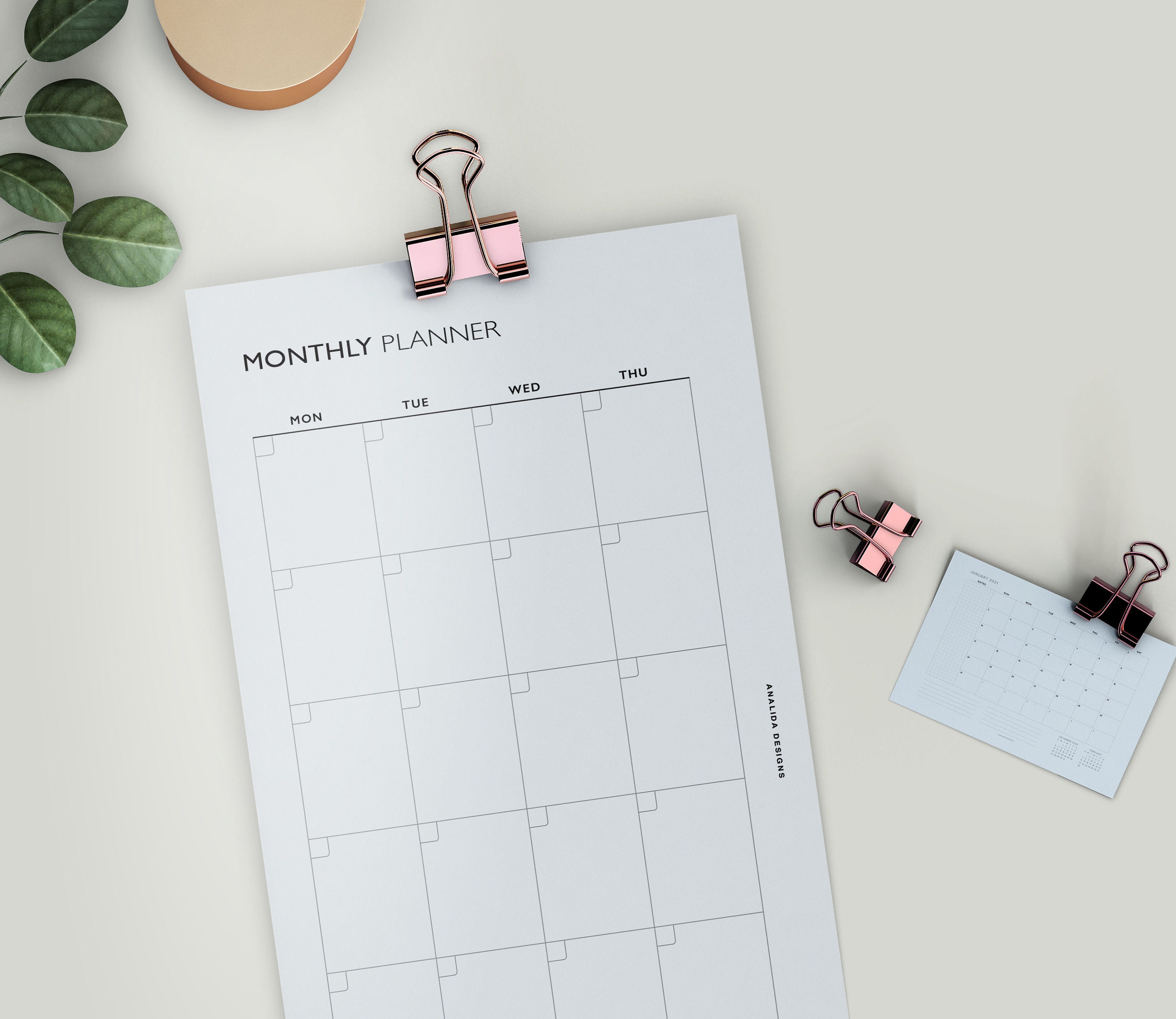 PERSONAL Monthly Planner Printable Month on Two Pages - Etsy