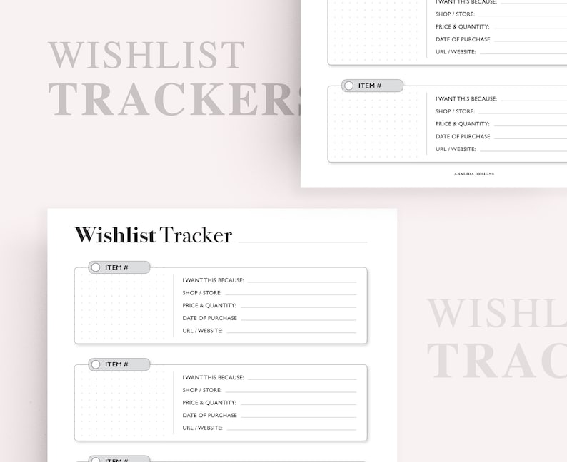 Printable Wish List Template: Holiday & Birthday Shopping (PDF Download ...