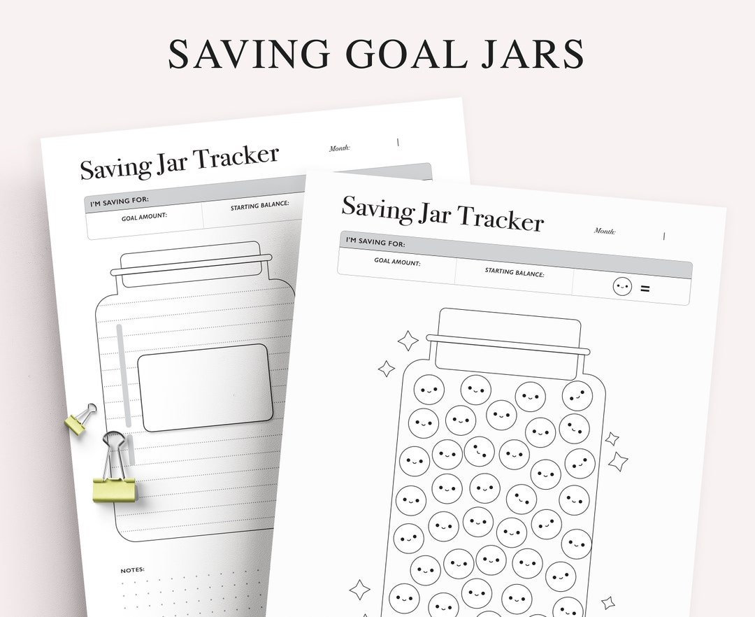 Savings Jar, Printable Savings Tracker, Mason Jar Savings Planner ...