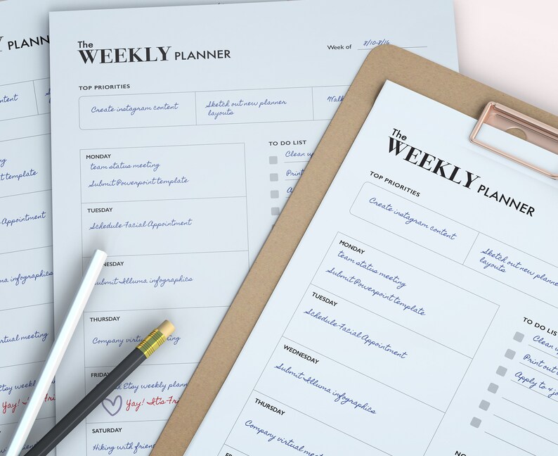 Minimal Weekly Planner Printable Weekly to Do List Undated - Etsy