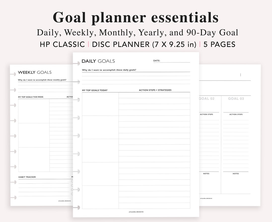 Happy Planner Daily, Weekly, Monthly Goal Planner, 90 Day Goal Setting ...