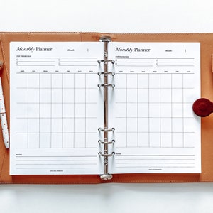 Monthly Planner Printable, Undated Monthly Planner, Work Planner ...