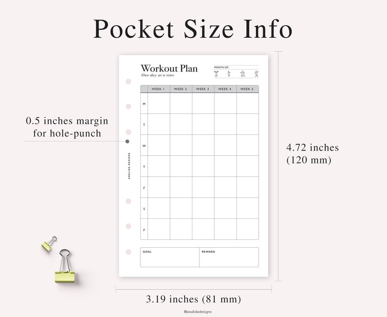 POCKET Workout Planner Printable Exercise Log Workout - Etsy