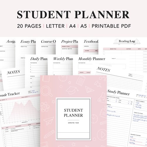 Study Session Printable Student Organiser Back to School - Etsy