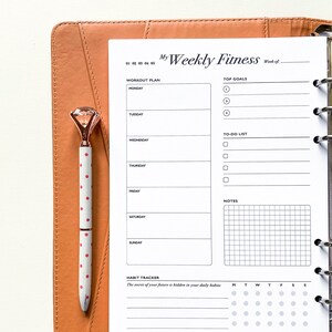 Fitness Planner Printable, Daily Fitness Tracker, Weekly Monthly ...