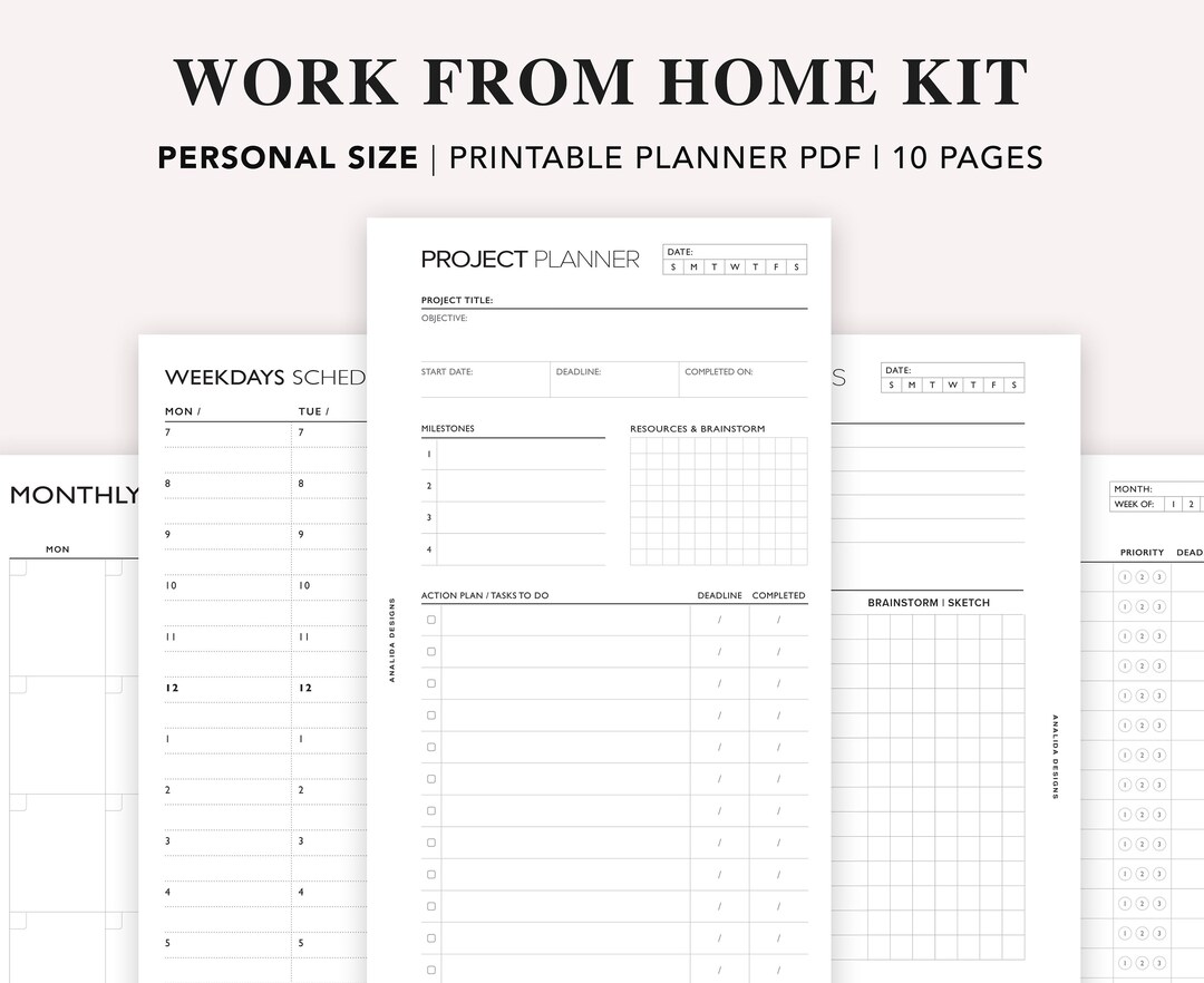 PERSONAL Work From Home Printable, Business Planner, To-do List ...