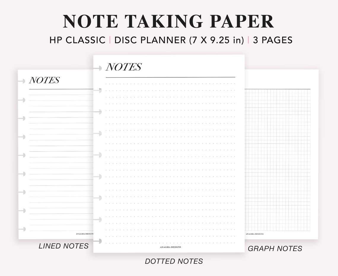 Note Paper Dotted Grid Lined Square Happy Planner Printable | Etsy