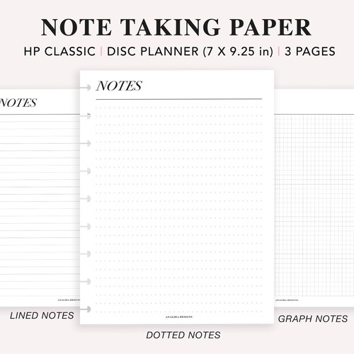 Note Paper Dotted Grid Lined Square Happy Planner Printable | Etsy