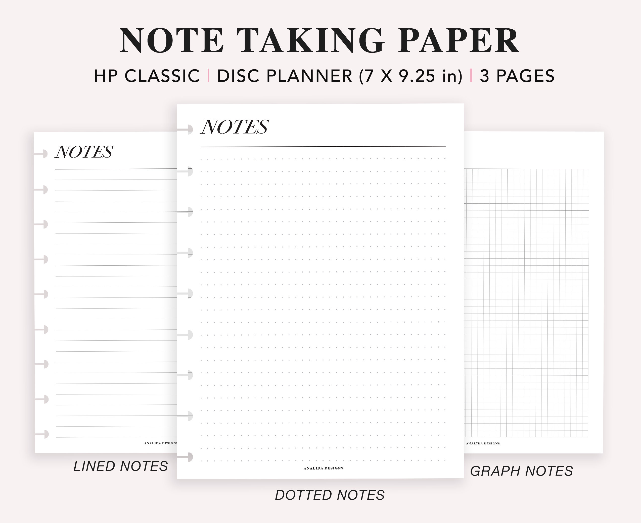 Note Paper Dotted Grid Lined Square Happy Planner Printable | Etsy