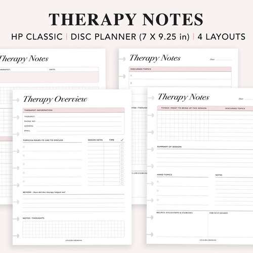 Therapy Notes Planner Printable Happy Planner Classic - Etsy