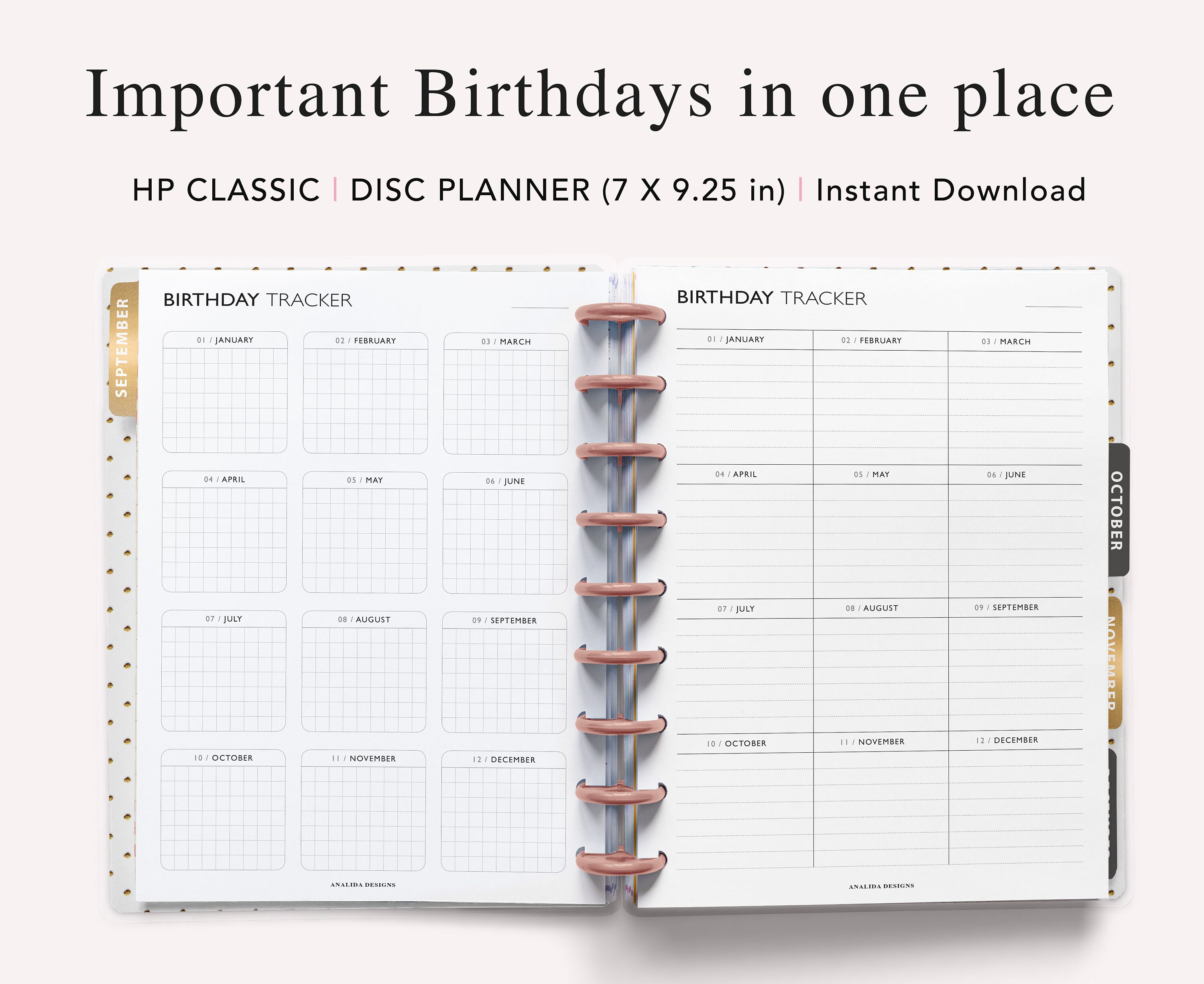 Birthday Tracker Printable Happy Planner Insert Birthdays - Etsy