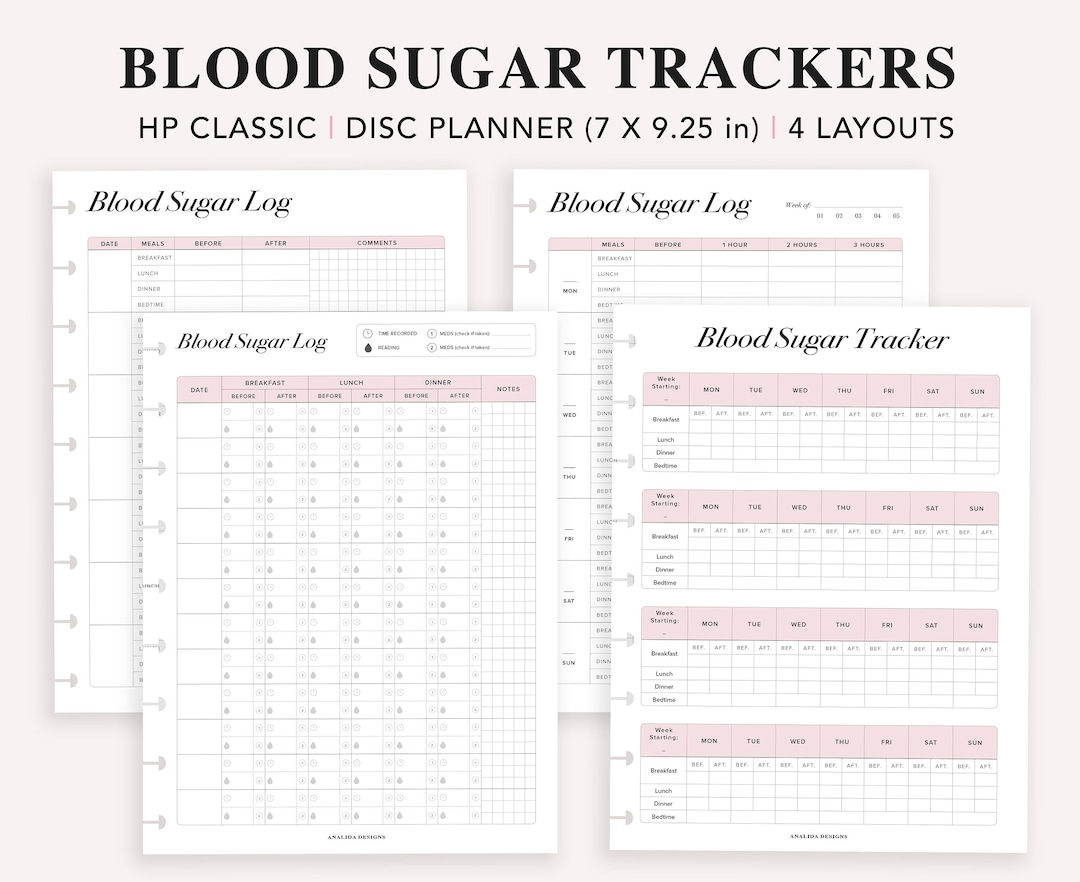 Blood Sugar Tracker, Happy Planner Classic, Blood Sugar Log, Diabetes ...