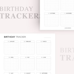 Birthday Tracker Printable, Birthdays Calendar, Birthday Anniversary ...