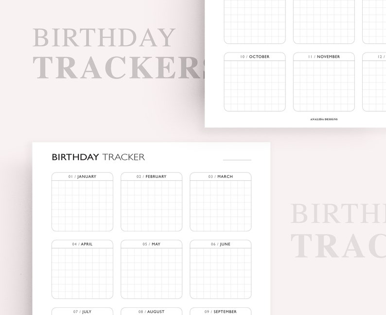 Birthday Tracker Printable Happy Planner Insert Birthdays - Etsy