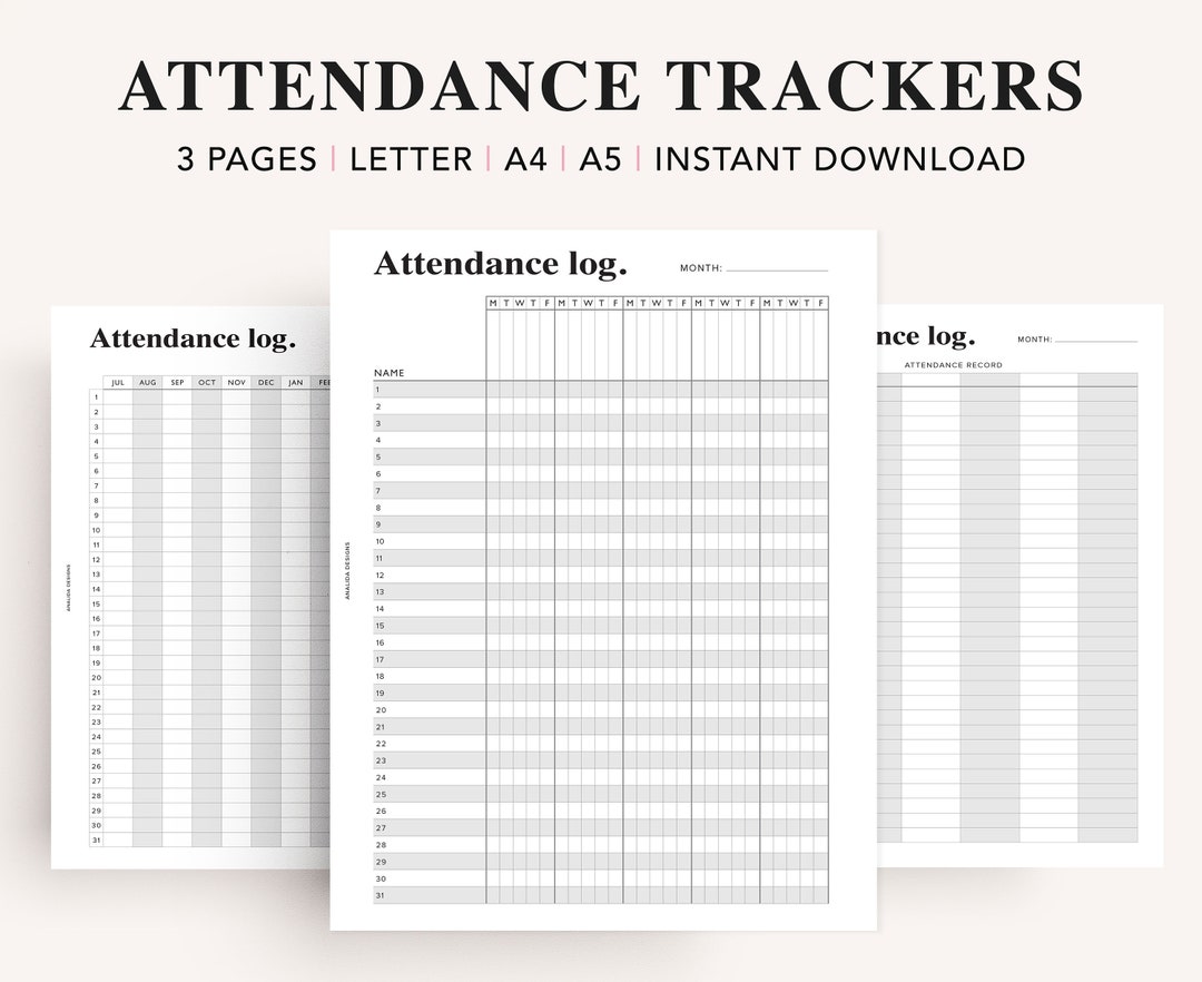 Homeschool Attendance Record Log Tracker, Student Attendance Sheet ...
