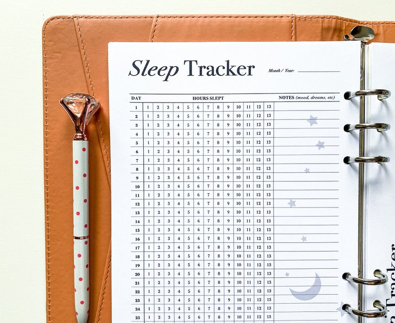 PERSONAL WIDE Sleep Tracker Printable Monthly Sleep Log - Etsy