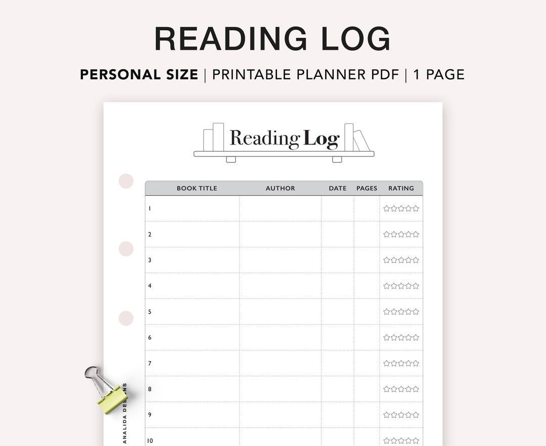 PERSONAL Reading Tracker Printable, Reading Log, Reading Journal, Book ...
