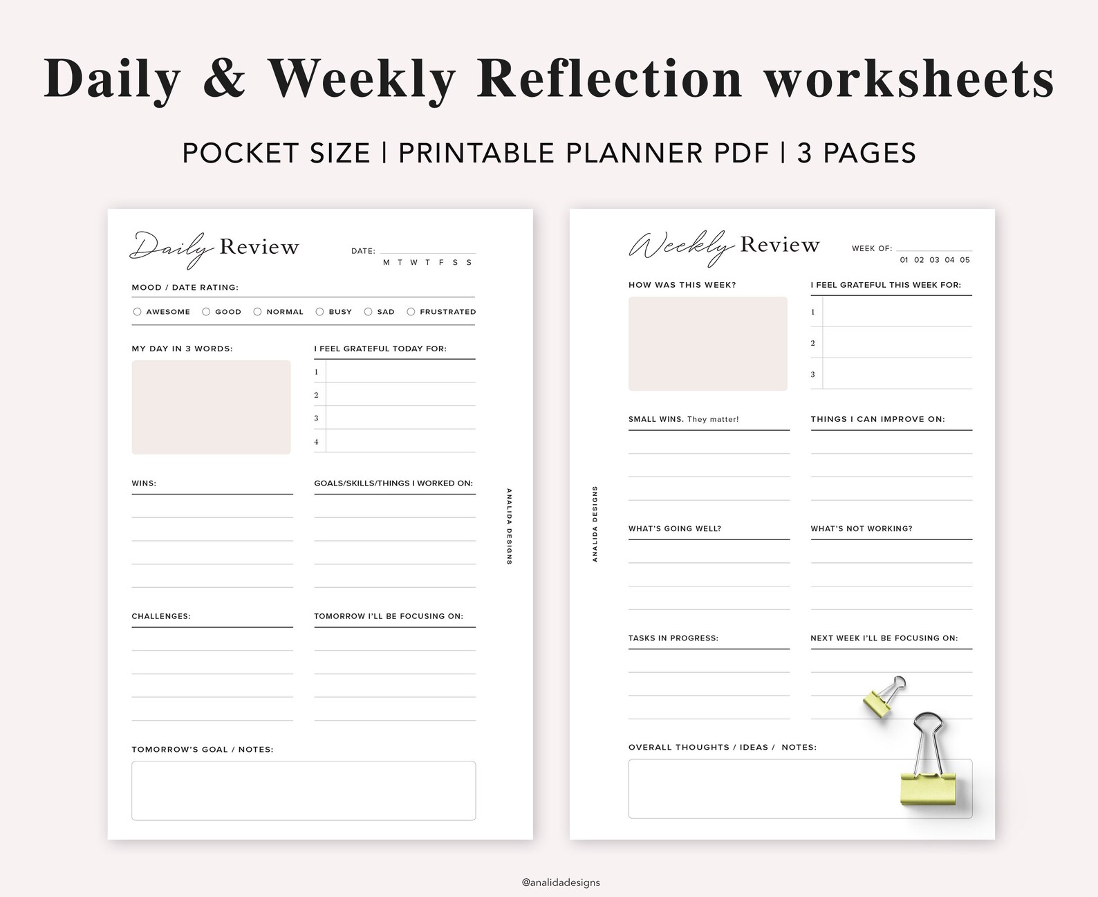 POCKET Daily Reflections Weekly Reflection Journal Monthly - Etsy