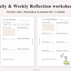 POCKET- Daily Reflections, Weekly Reflection Journal, Monthly Review ...
