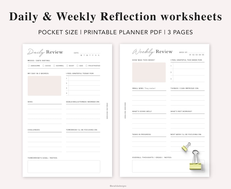 POCKET Daily Reflections Weekly Reflection Journal Monthly - Etsy