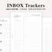 HALF LETTER Printable Inbox Planner Inserts, Inbox Tracker, Inbox ...