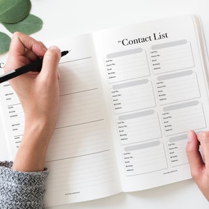 Contact List, Printable Contacts, Emergency Contact Information Tracker ...