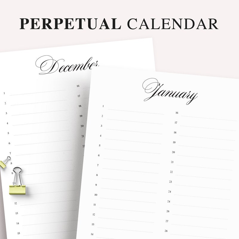 Perpetual Calendar - Etsy