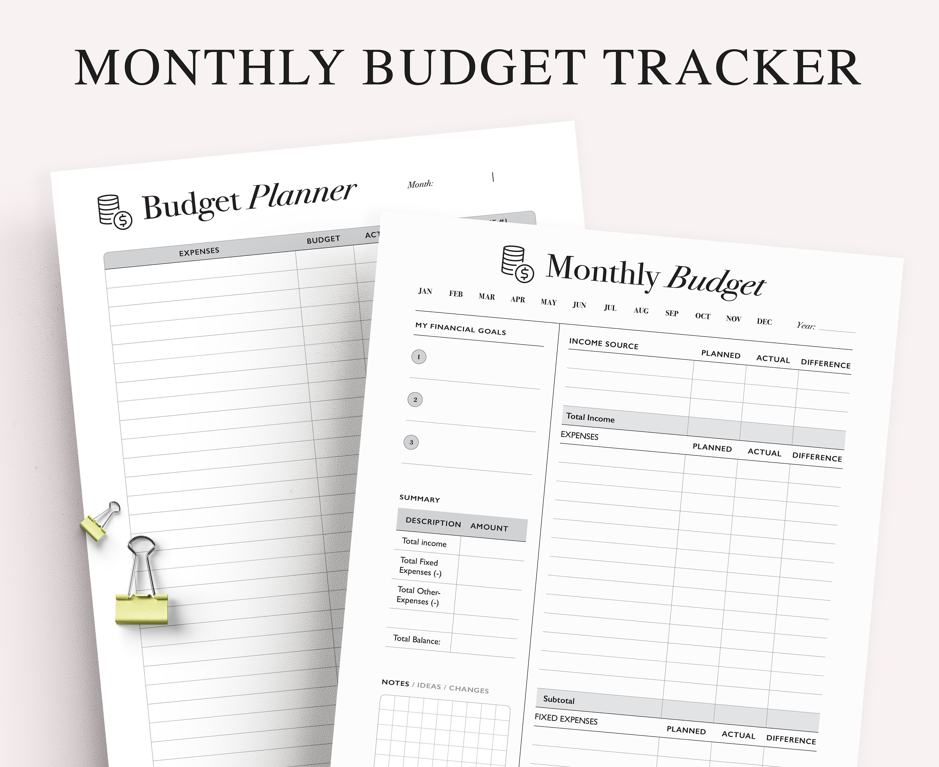 Budget Planner Printable Savings Tracker Expense Tracker - Etsy Canada