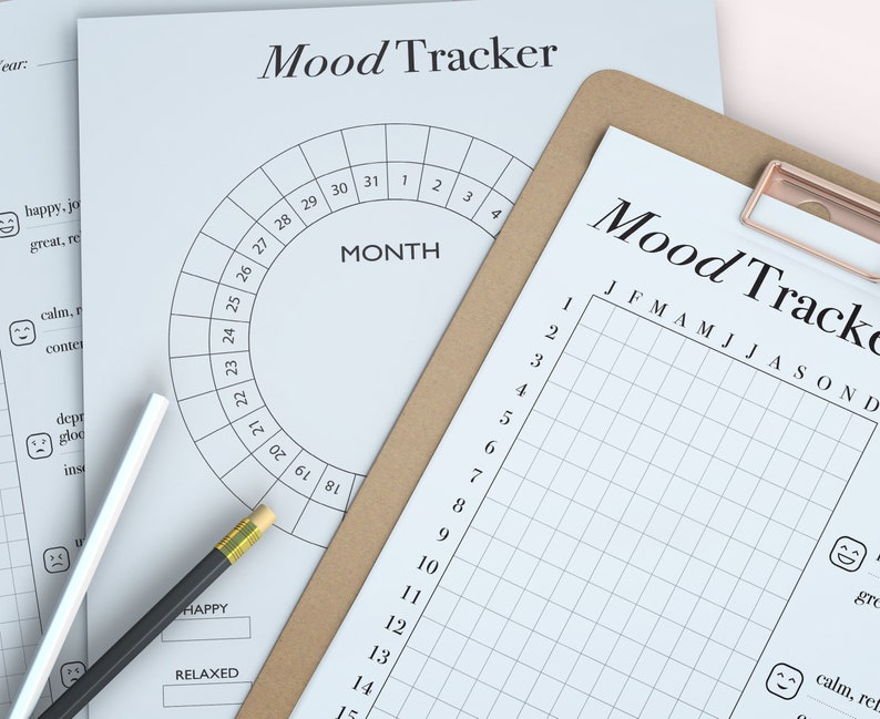 PERSONAL Mood Tracker Printable Monthly Yearly Mood Chart | Etsy